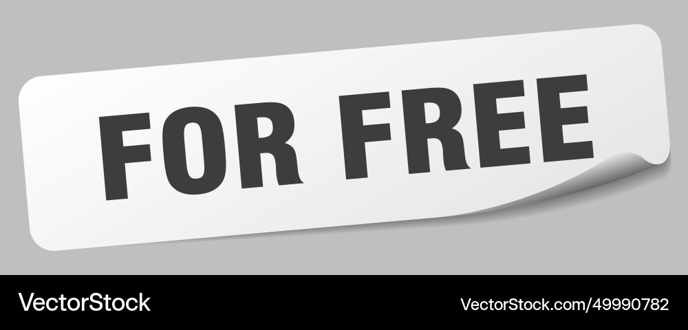 For free sticker for free label Royalty Free Vector Image