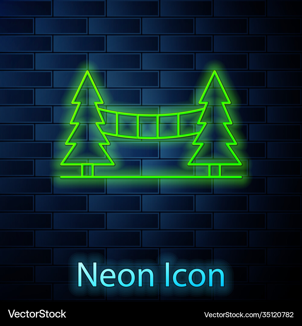 Glowing neon line capilano suspension bridge Vector Image