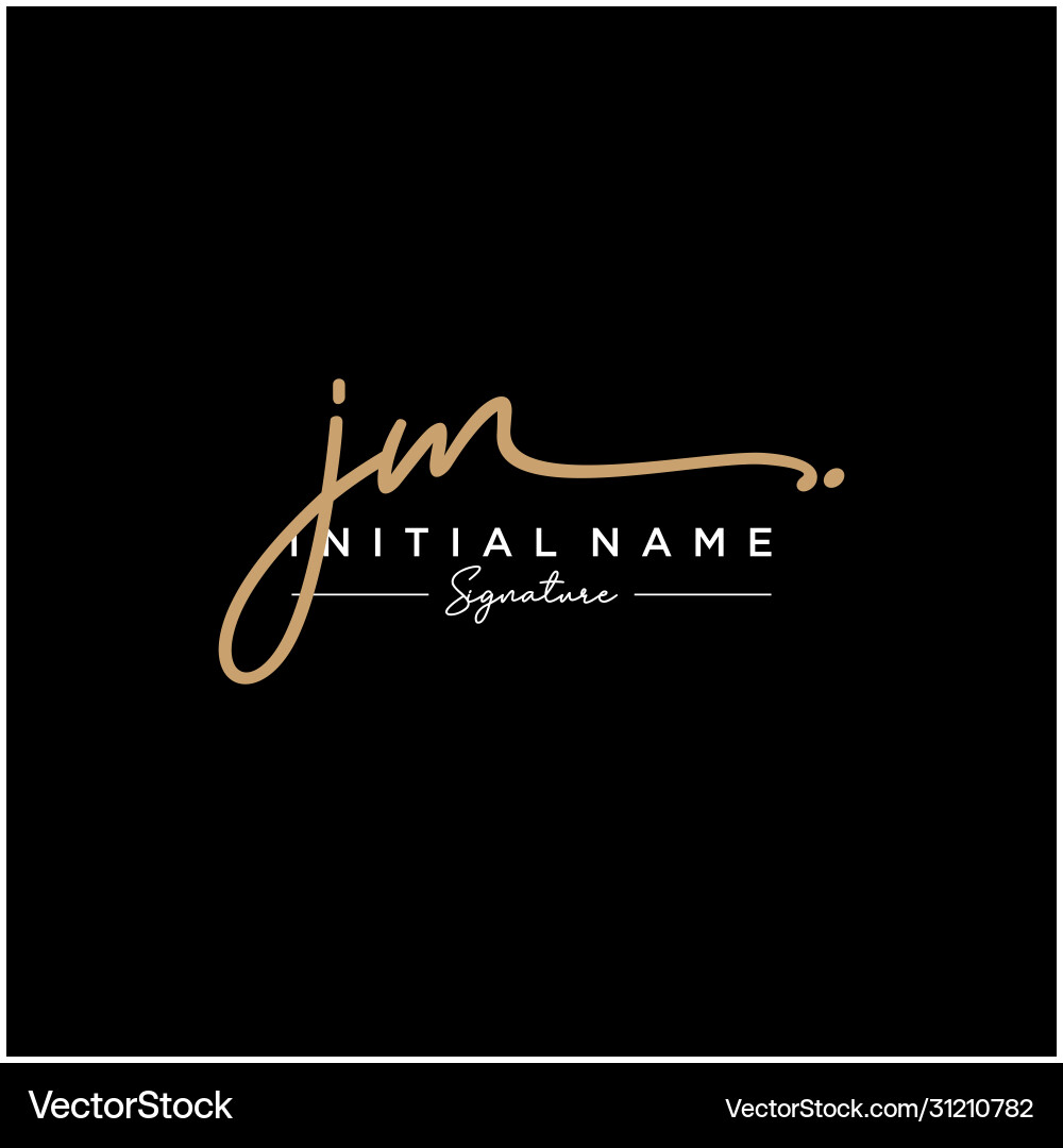 Letter jm signature logo template Royalty Free Vector Image