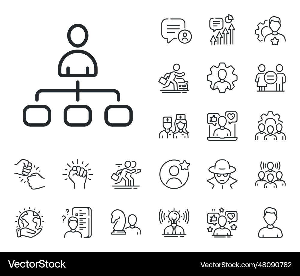 Management line icon business strategy sign Vector Image