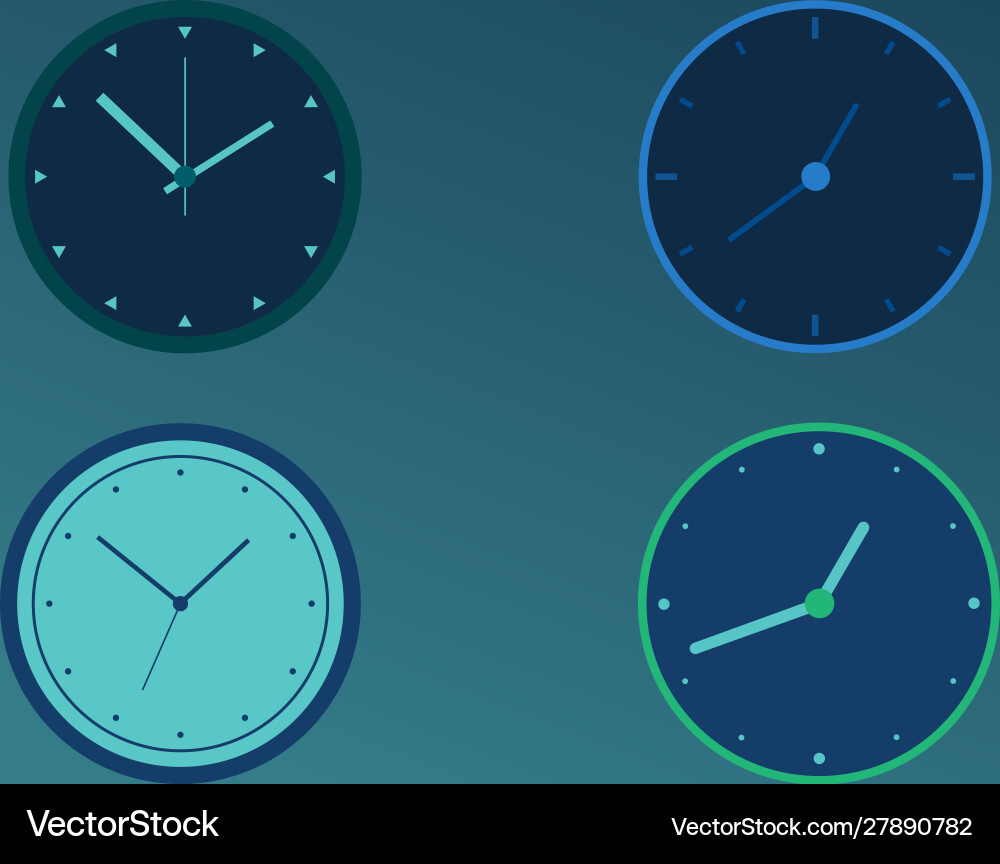 Set flat clock Royalty Free Vector Image - VectorStock