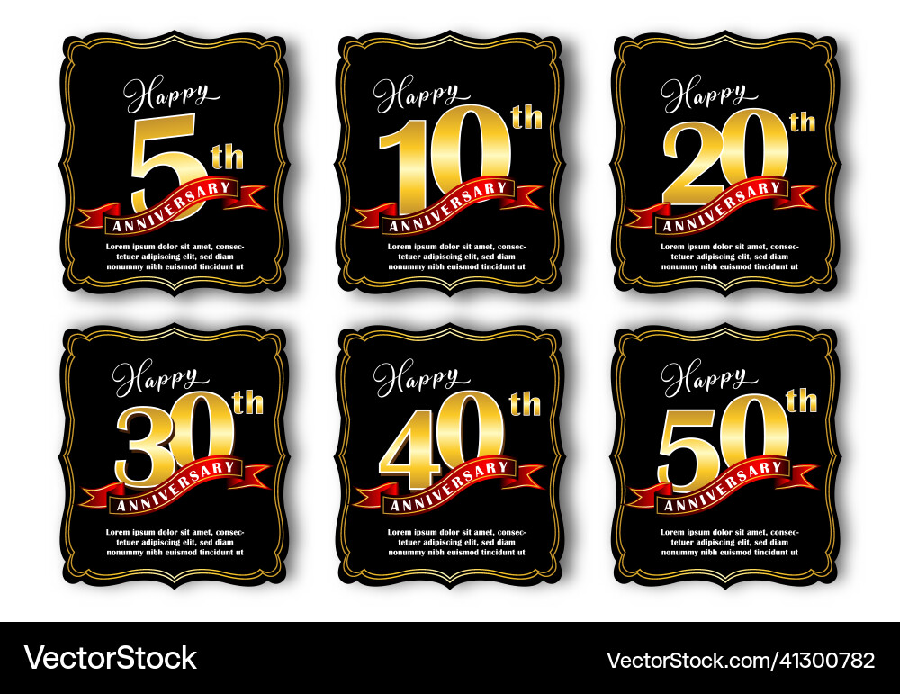 Set of anniversary for celebration event Vector Image
