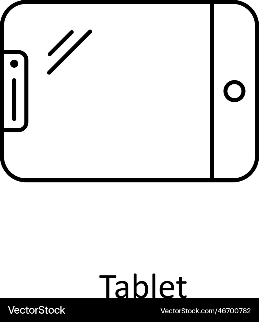Tablet outline icons simple stock illus Royalty Free Vector