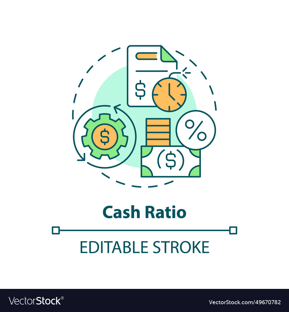 Thin line simple colorful cash ratio icon concept Vector Image Thin line simple colorful cash ratio icon concept Vector Image