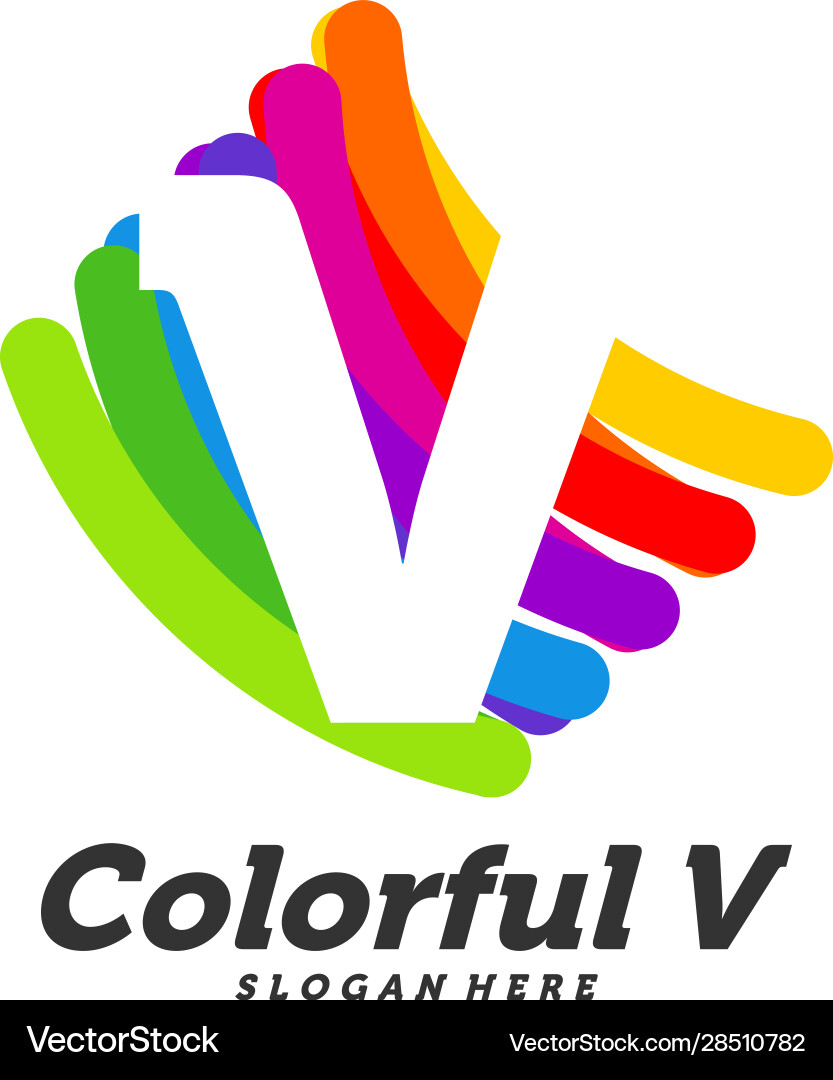 V letter colorful logo design concept design Vector Image