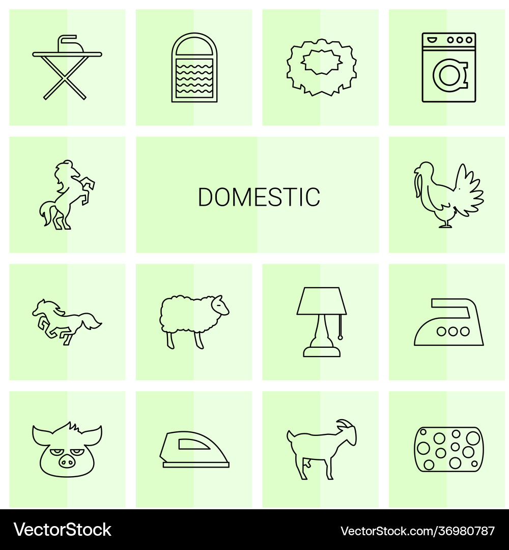 14 domestic icons Royalty Free Vector Image - VectorStock