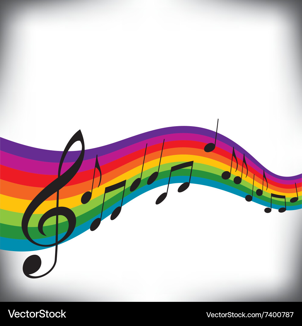 A musical score with a rainbow motif Royalty Free Vector