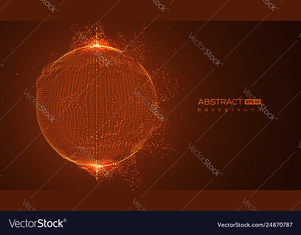 Abstract particles sphere with explosion effect Vector Image