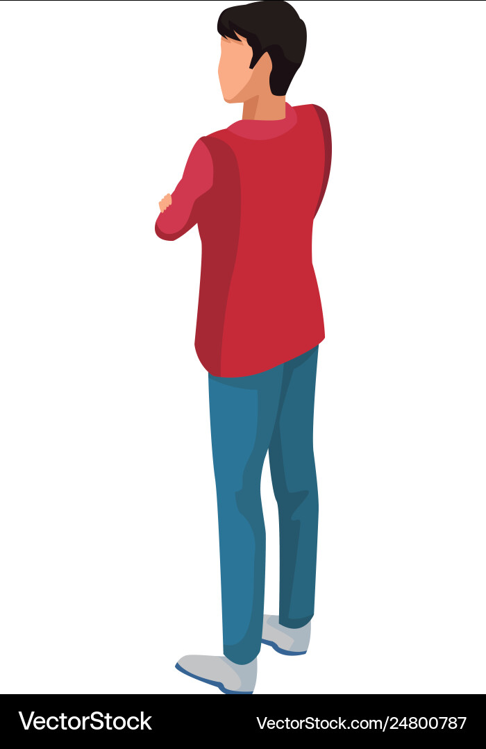 Adult man back avatar Royalty Free Vector Image