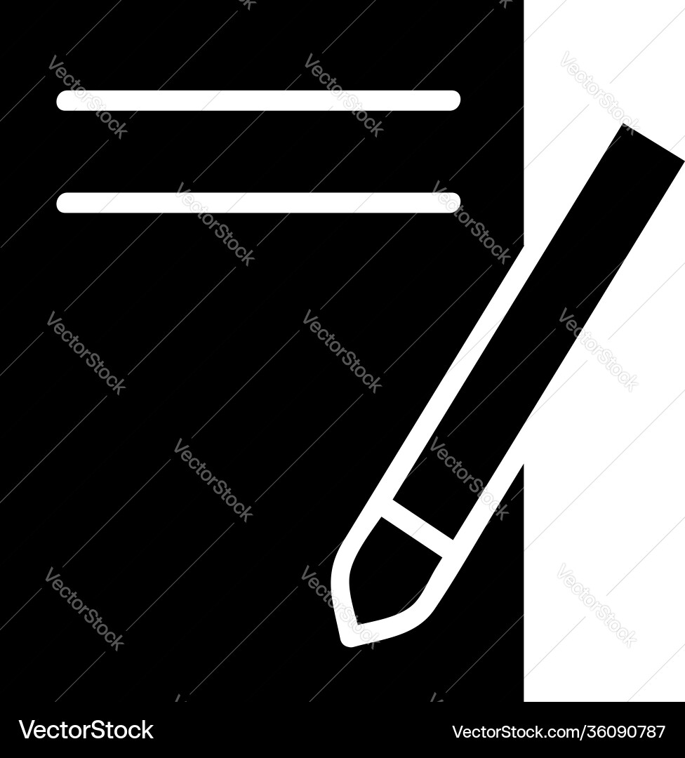 Black paper and pen on white background Royalty Free Vector