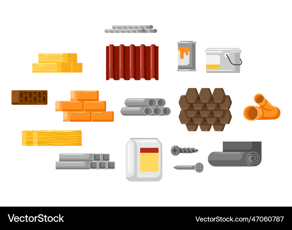 Building materials background industrial products Vector Image
