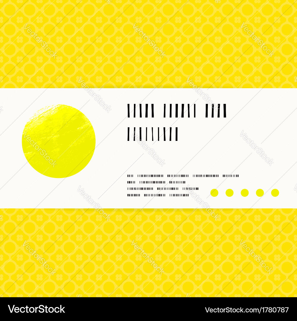 Card with watercolour circle in yellow Royalty Free Vector