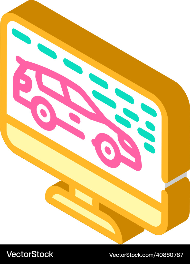 Computer diagnostics of cars isometric icon Vector Image