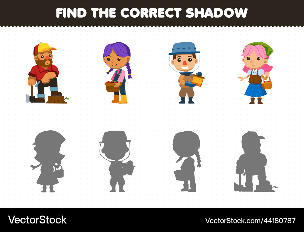 Education game for children find the correct Vector Image