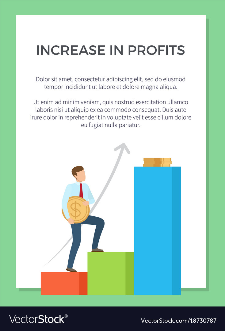 Increase in profits visualization Royalty Free Vector Image
