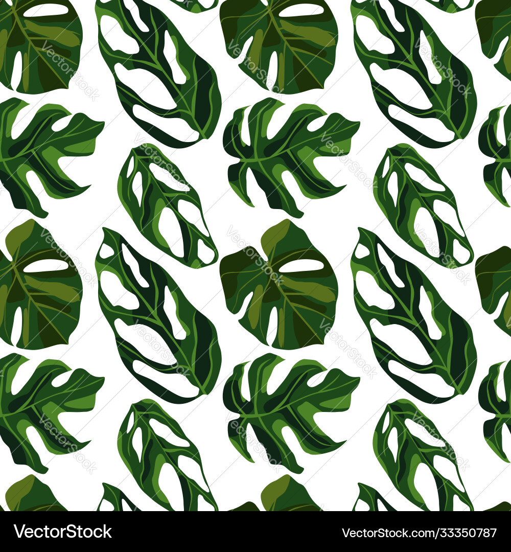 Isolated tropical seamless pattern with green Vector Image