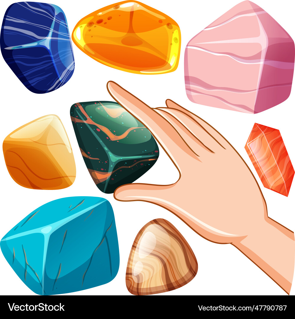Set of lucky gem stone Royalty Free Vector Image