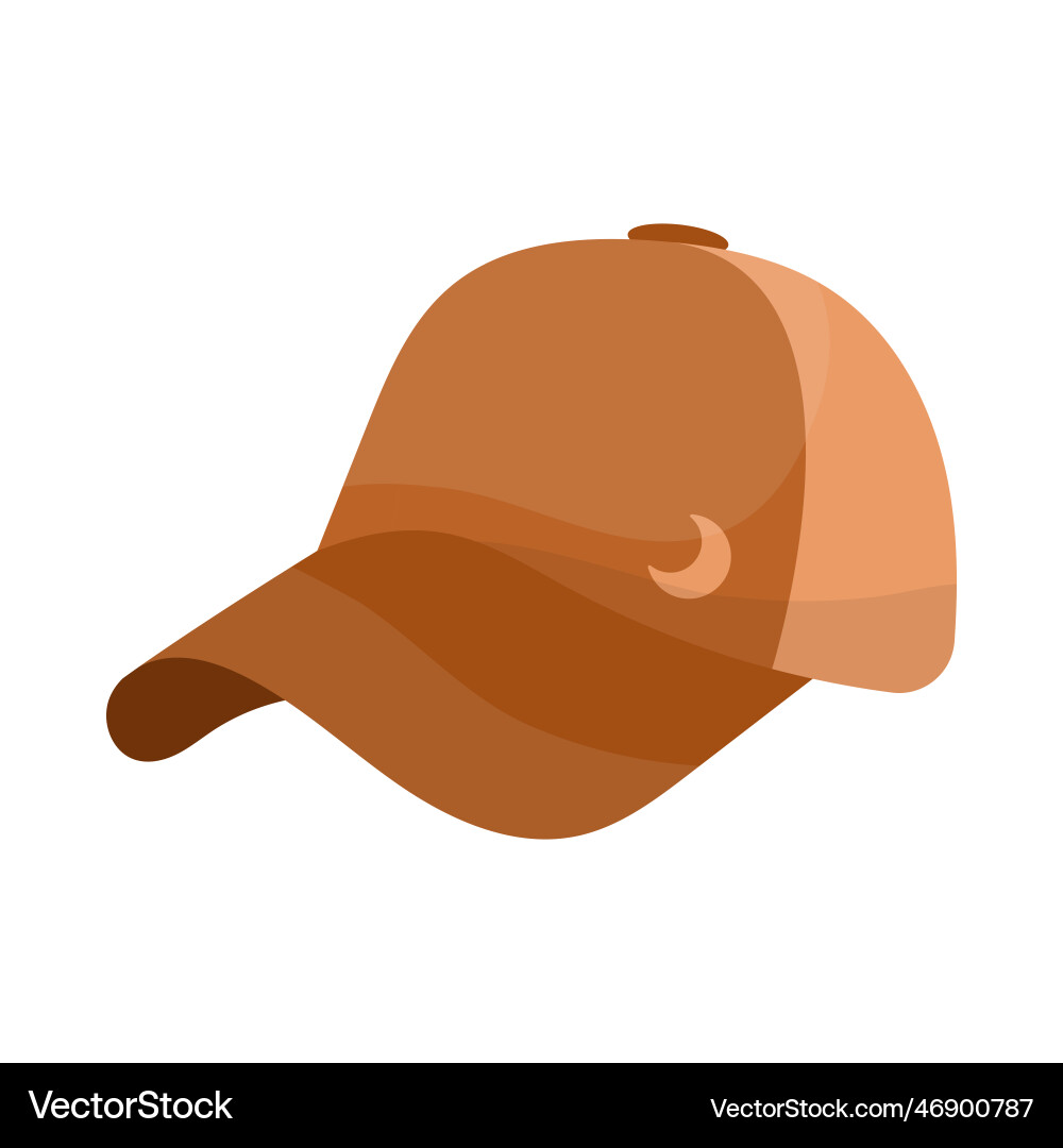 Side view of brown baseball cap Royalty Free Vector Image