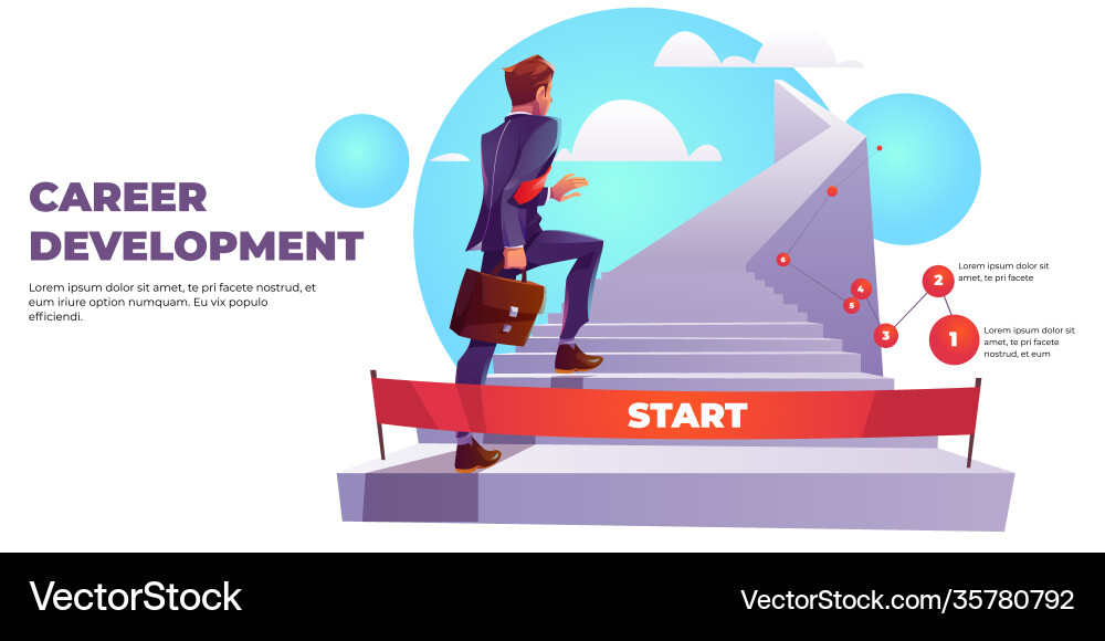 Career development infographics ladder to success Vector Image