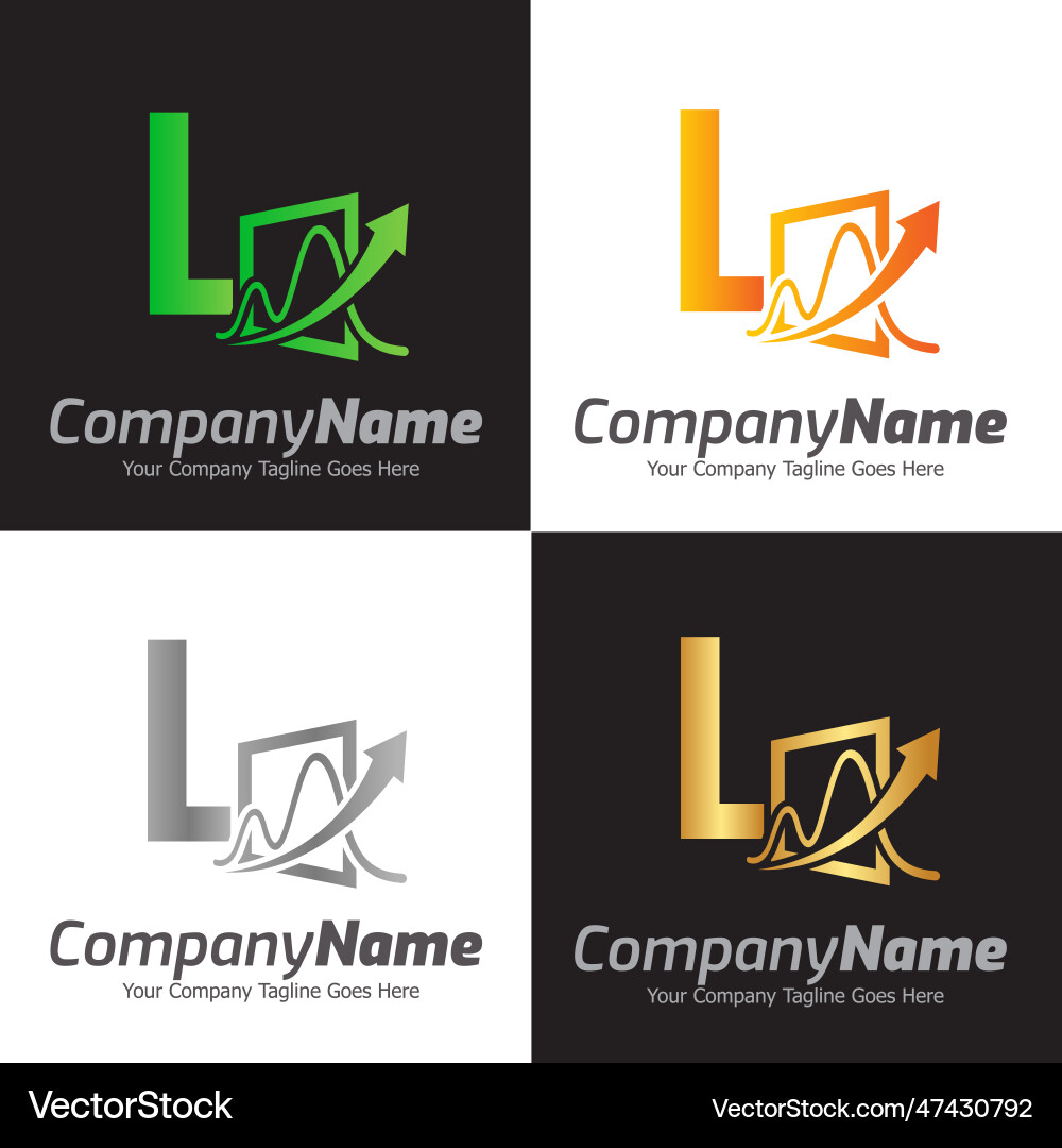 Letter l logo template colorful l Royalty Free Vector Image