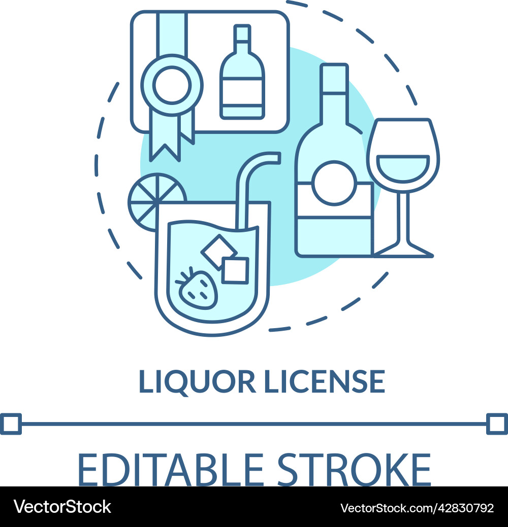Liquor license turquoise concept icon Royalty Free Vector