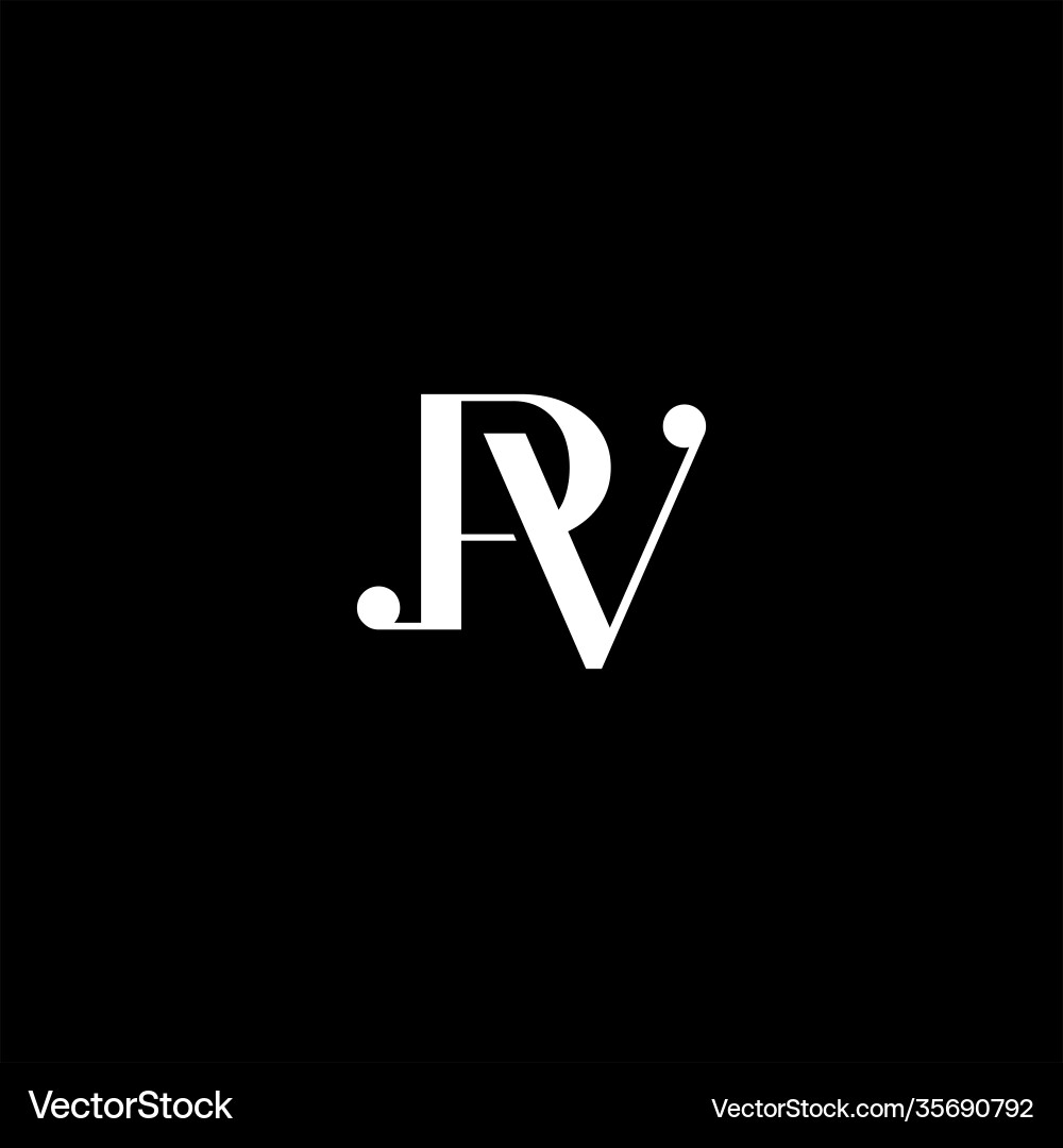 P v letter logo creative design on black color Vector Image