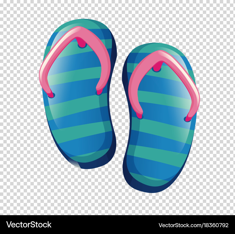 Pair of sandals in blue Royalty Free Vector Image