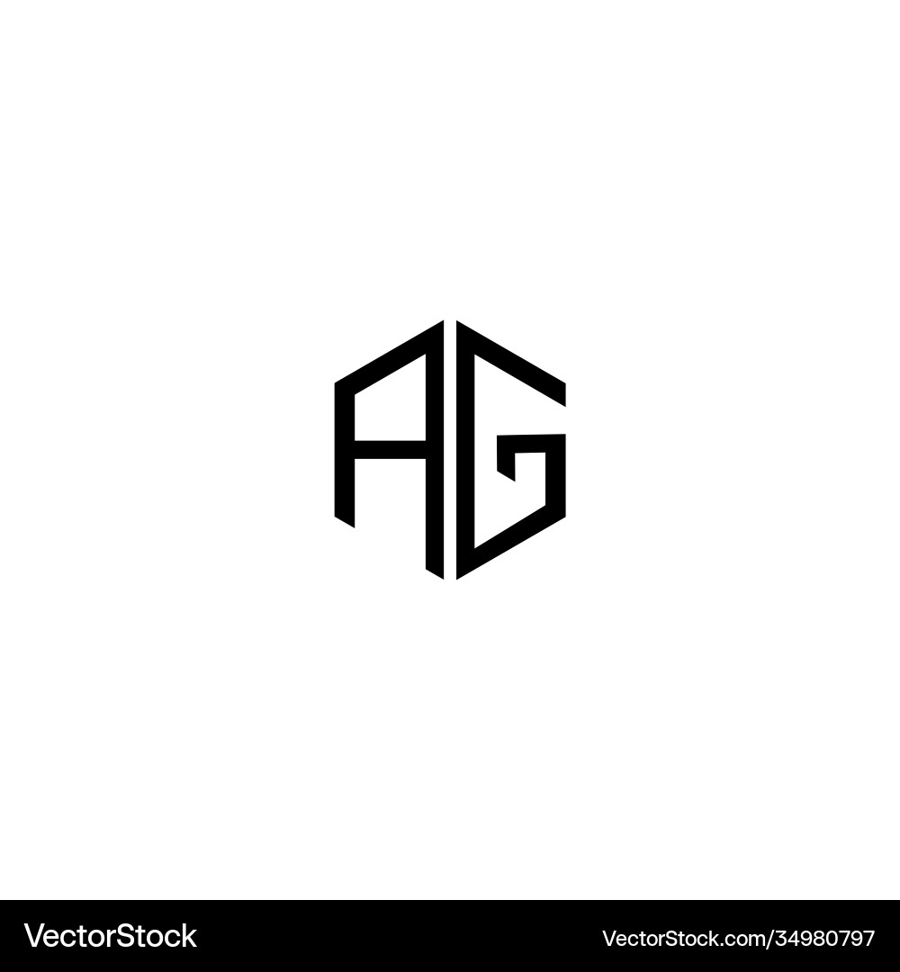 Ag letter icon design on white background Vector Image