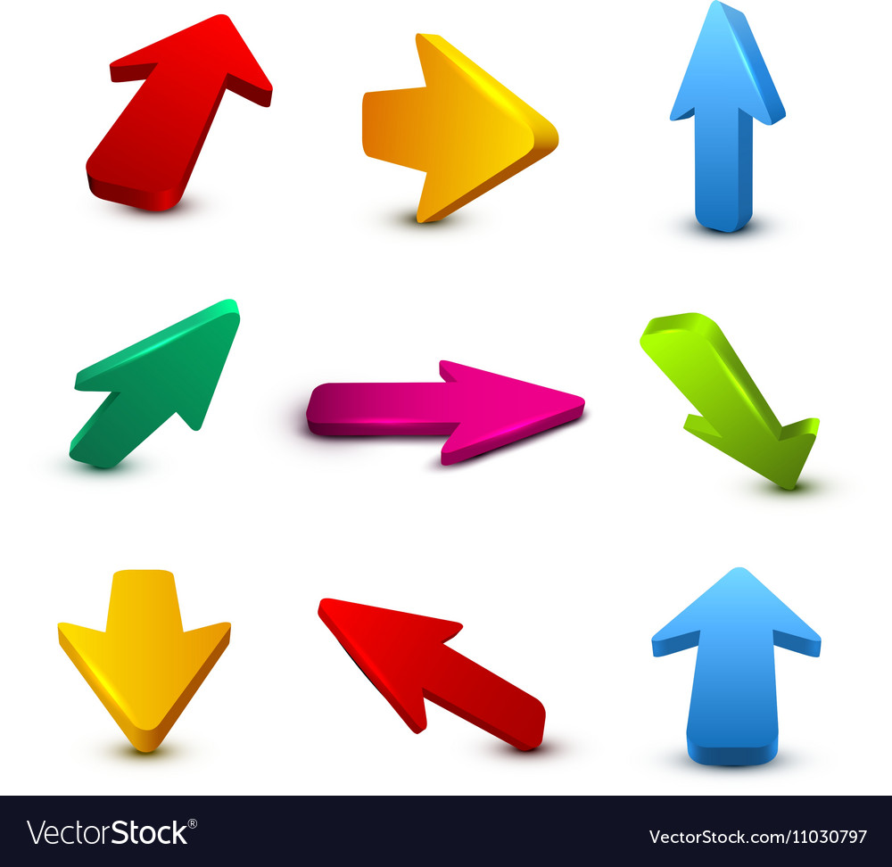 Arrow 3d Royalty Free Vector Image - VectorStock