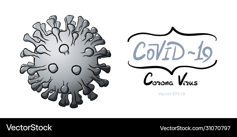 Corona virus hand drawn sketch Royalty Free Vector Image