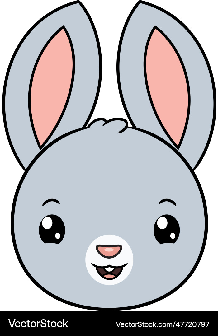 Cute little bunny head on white background Vector Image