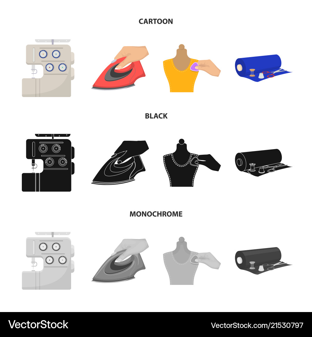 Electric sewing machine iron for ironing marking Vector Image