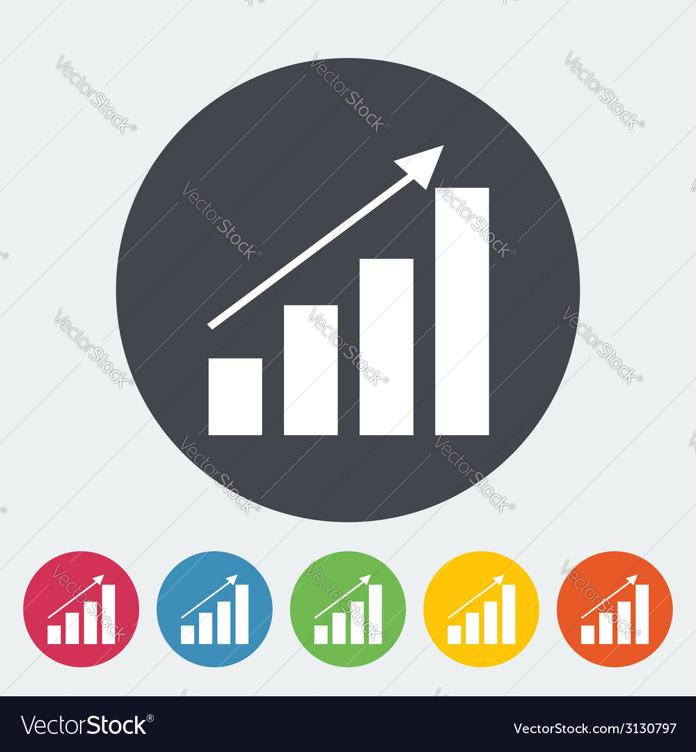 Graph flat single icon Royalty Free Vector Image