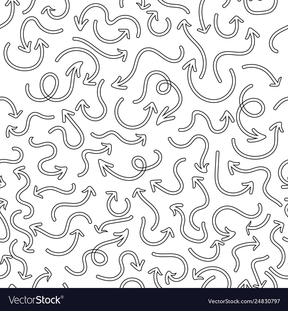 Hand drawn arrows seamless pattern creative Vector Image
