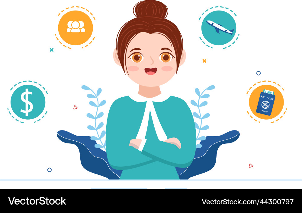 Immigration consultant template hand drawn Vector Image