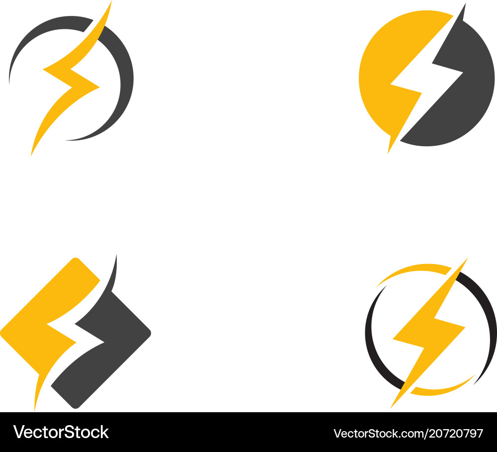 Lightning icon logo and symbols Royalty Free Vector Image