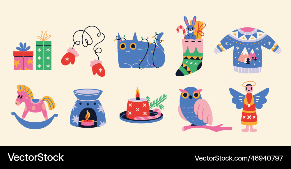 Object cartoon style trendy modern isolated Vector Image