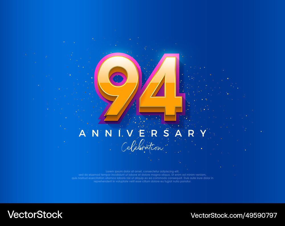 Simple and modern design for the 94th anniversary Vector Image