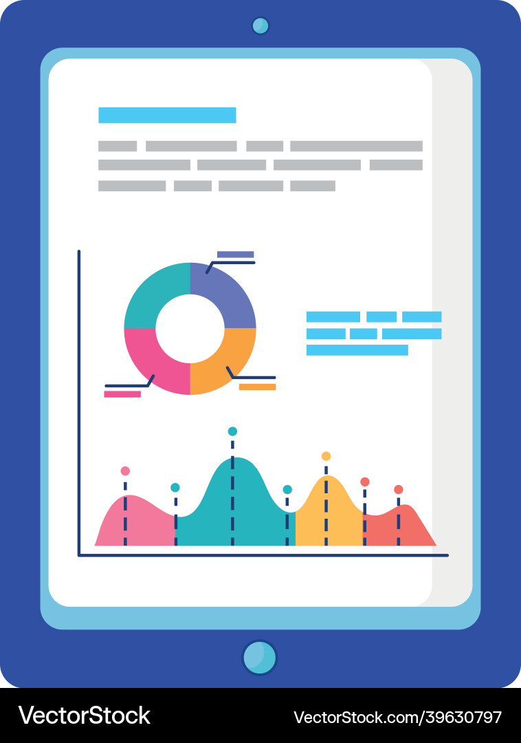 Statistics in tablet Royalty Free Vector Image