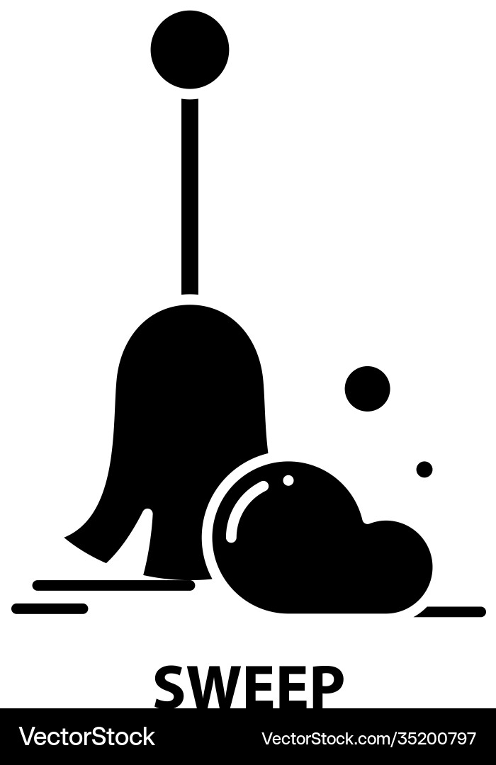 Sweep symbol icon black sign with editable Vector Image
