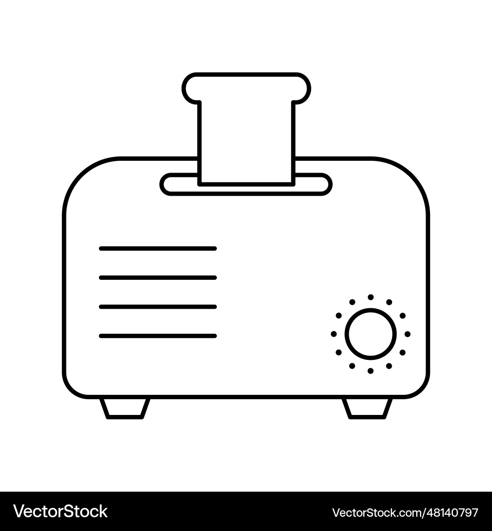 Toaster line icon kitchen appliances symbol Vector Image