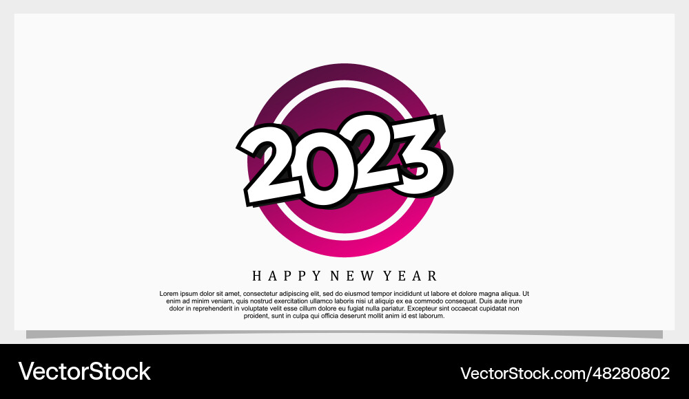 2023 happy new year logo design number Royalty Free Vector