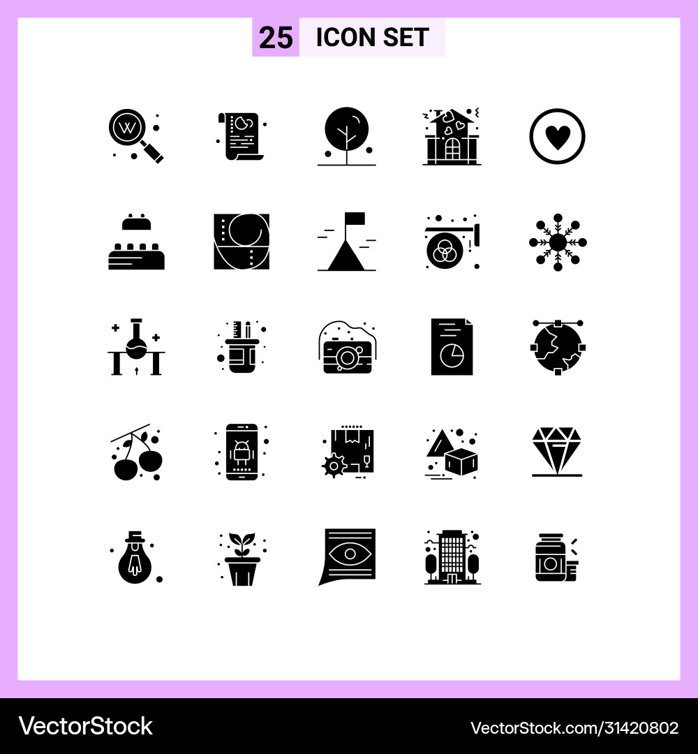 25 creative icons modern signs and symbols Vector Image