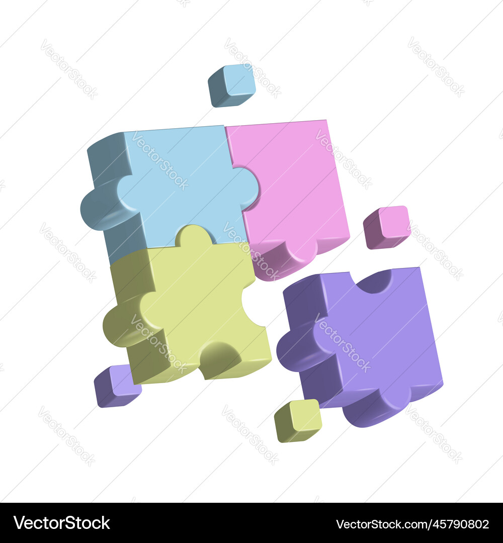 3d colorful jigsaw puzzle cubes strategy jigsaw Vector Image