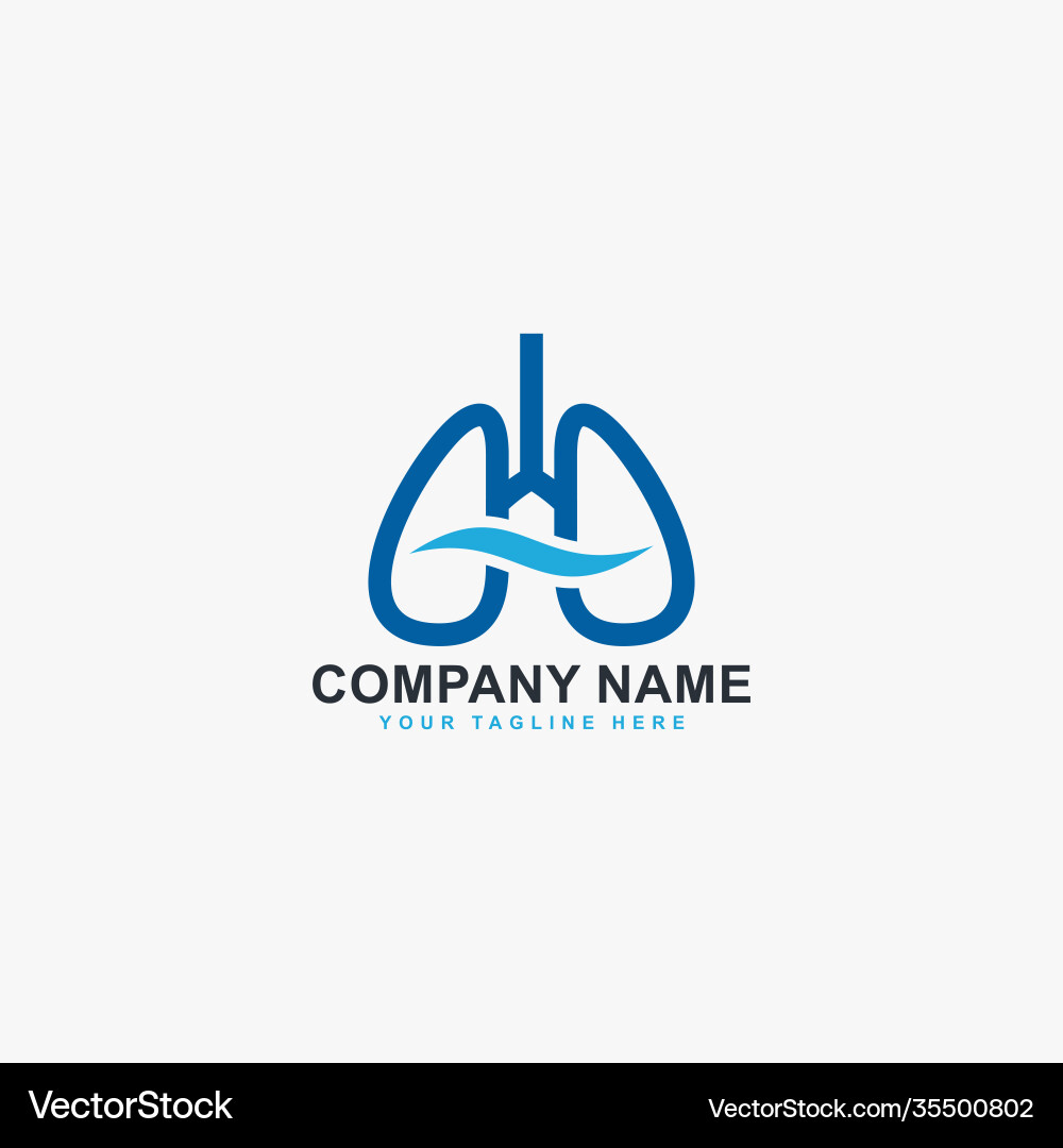 Breathe logo design lungs care clinic Royalty Free Vector