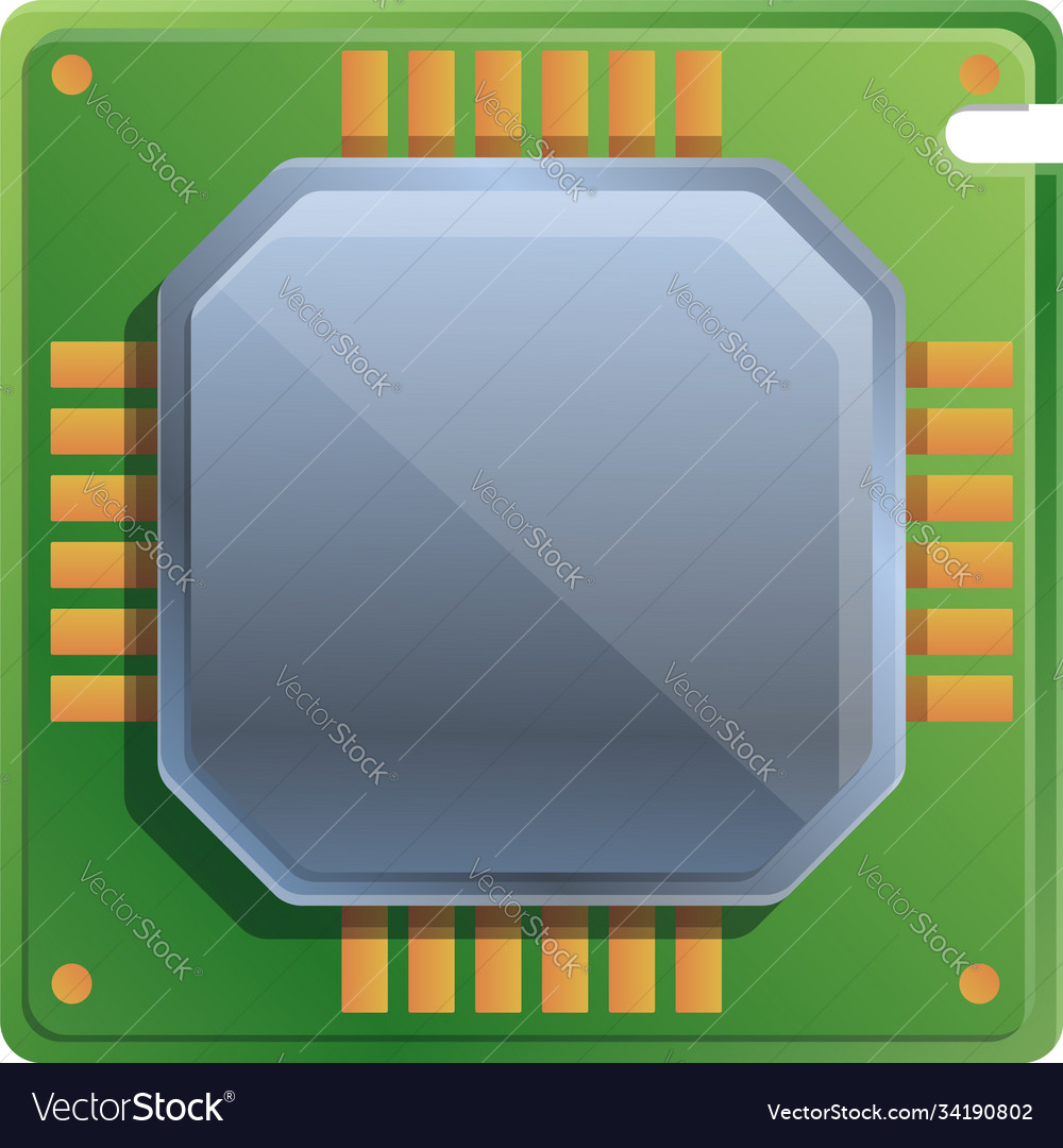 Central processor icon cartoon style Royalty Free Vector