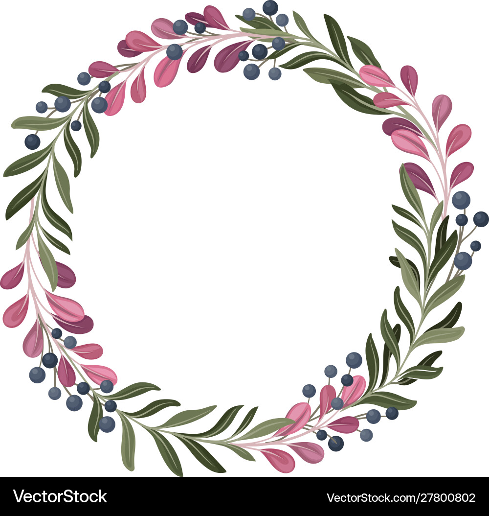 Colorful berry ornamental border graphic Vector Image