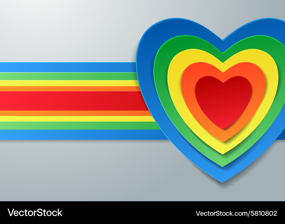 Colorful hearts cut from paper Royalty Free Vector Image