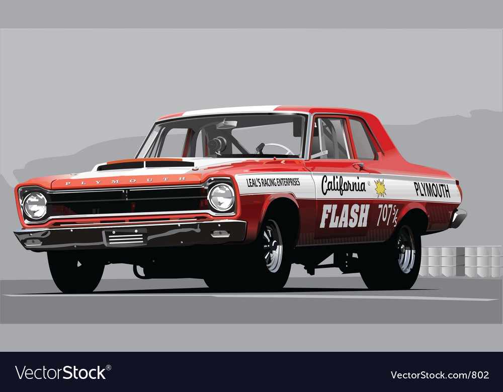 Drag car Royalty Free Vector Image - VectorStock
