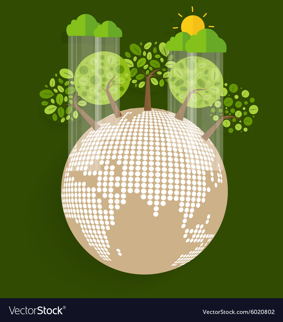 Eco friendly ecology concept with green earth Vector Image